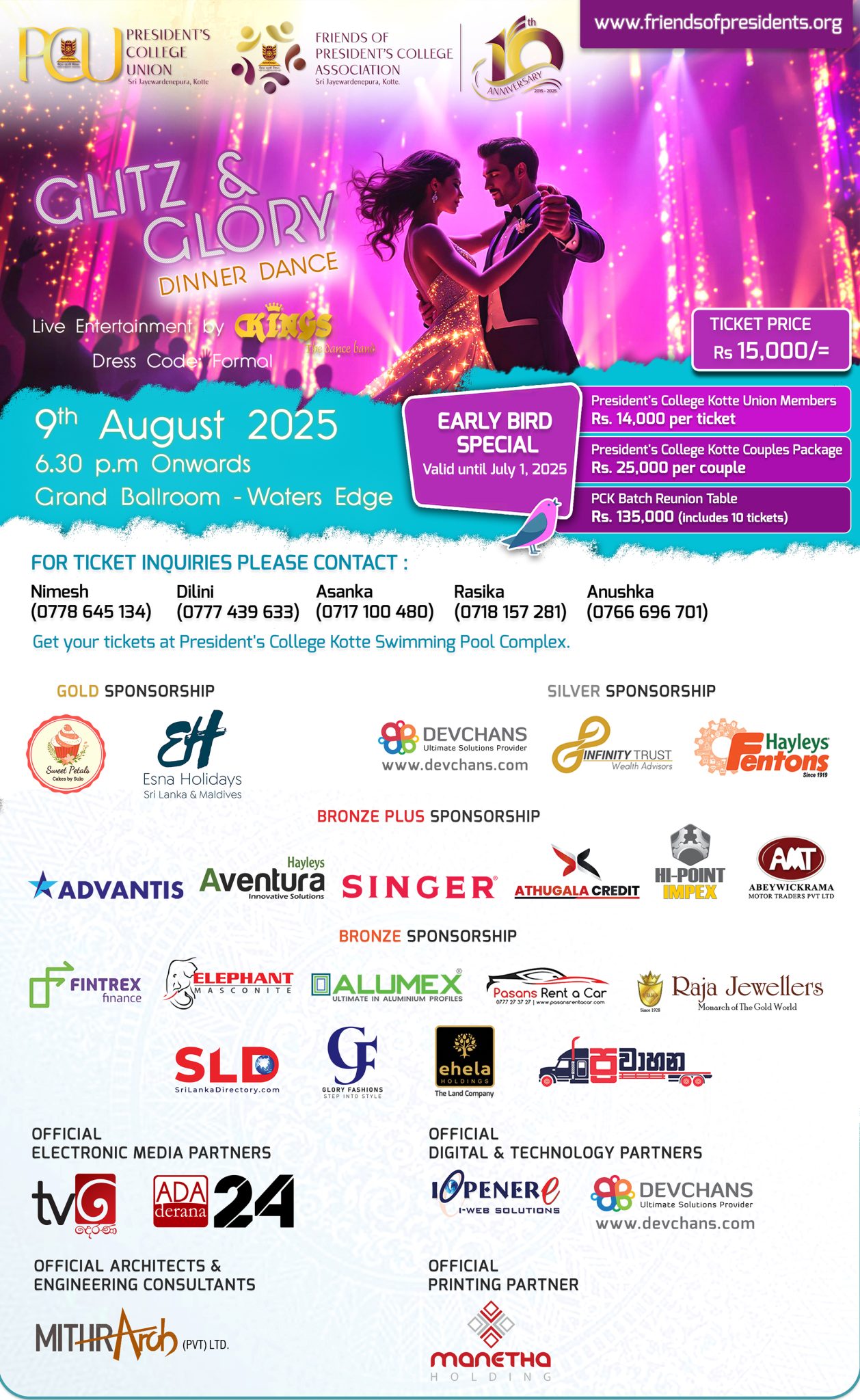 GLITZ & GLORY 2025 FLYER_V7_sm - THE PRESIDENT’S COLLEGE UNION - PCU